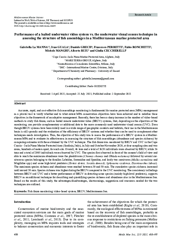 (PDF) Performance of a baited underwater video system vs. the ...