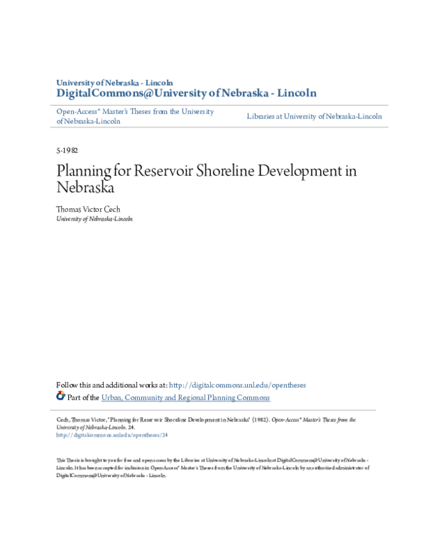 (PDF) Planning for Reservoir Shoreline Development in Nebraska