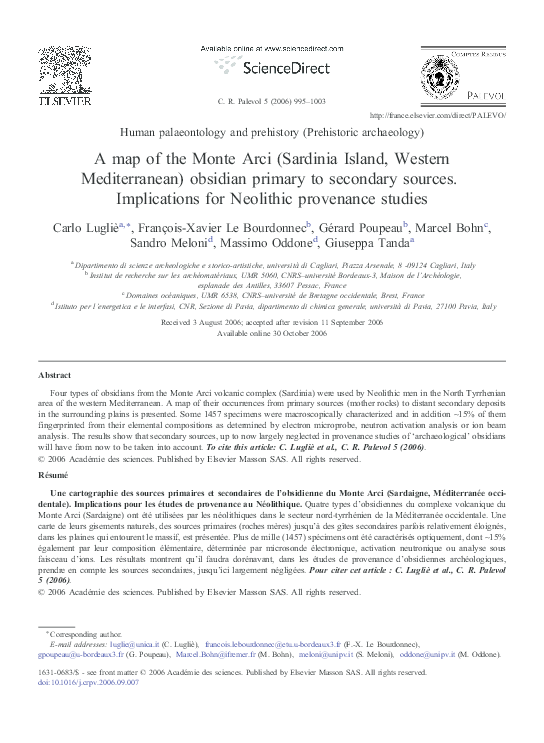 (PDF) A map of the Monte Arci (Sardinia Island, Western Mediterranean ...