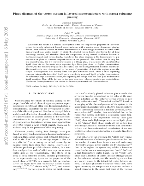 (PDF) Phase diagram of the vortex system in layered superconductors ...