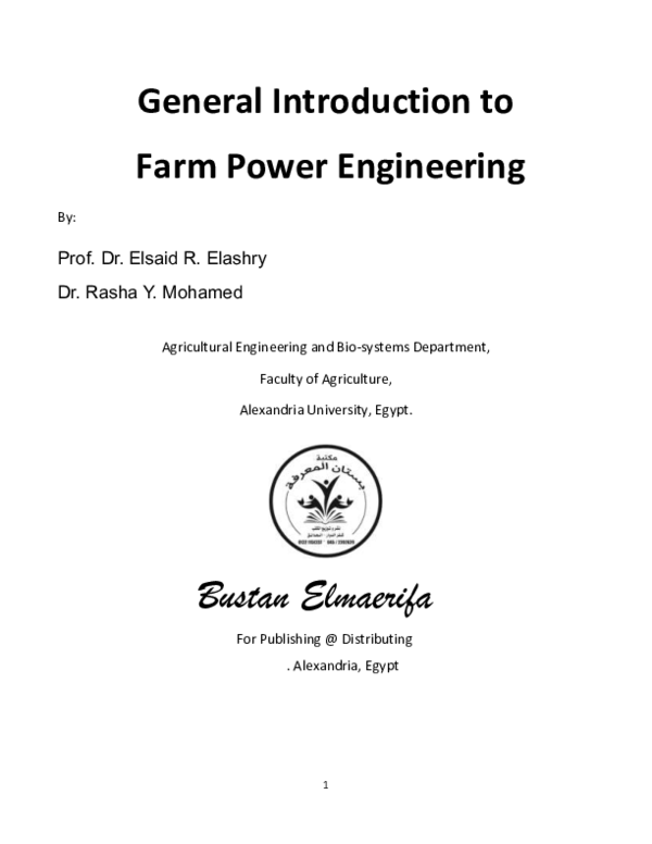 (PDF) General Introduction to farm power