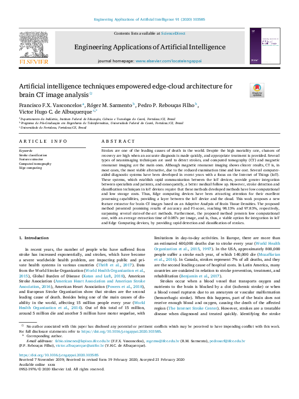(PDF) Artificial intelligence techniques empowered edge-cloud architecture for brain CT image ...