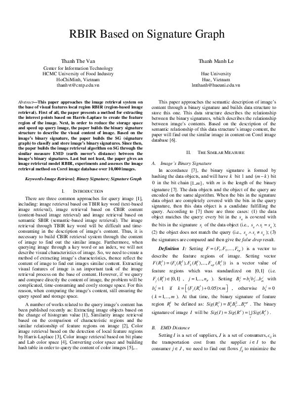 (PDF) RBIR based on signature graph