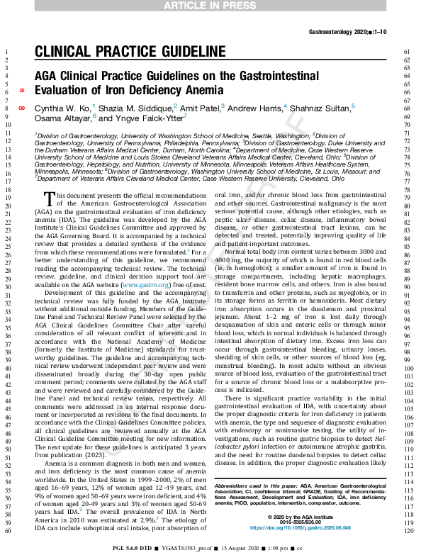 (PDF) AGA Clinical Practice Guidelines on the Gastrointestinal ...