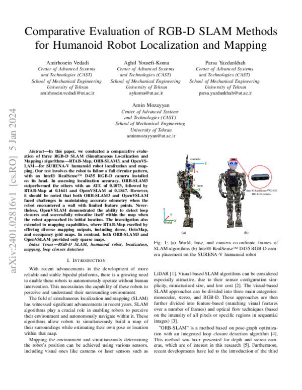 (PDF) Comparative Evaluation of RGB-D SLAM Methods for Humanoid Robot ...