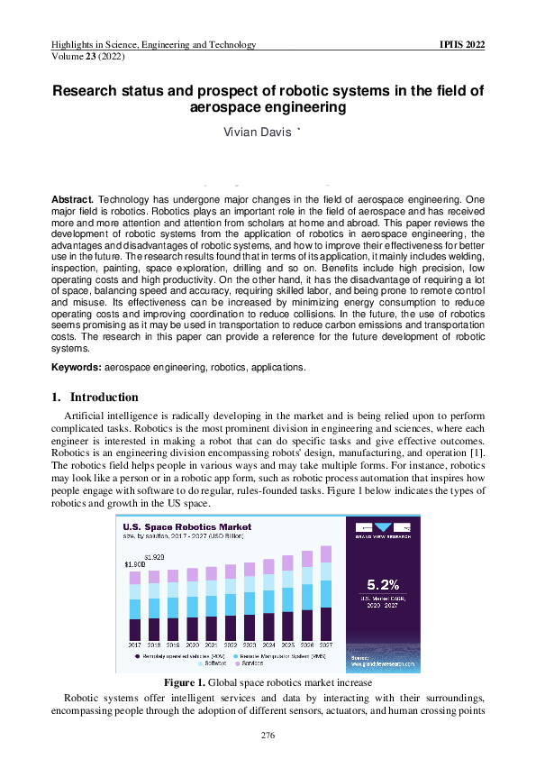 (PDF) Current status and prospects of robotics systems research in ...