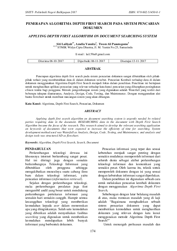 (PDF) Penerapan Algoritma Depth First Search Pada Sistem Pencarian Dokumen