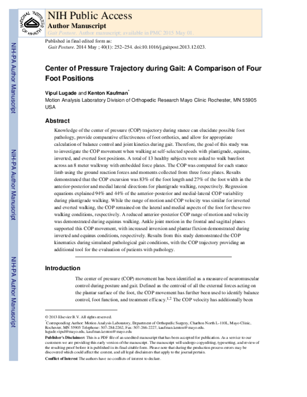 (PDF) Dynamic stability margin using a marker based system and Tekscan ...