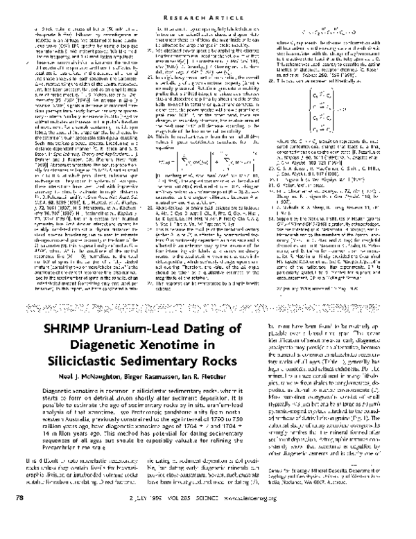 (PDF) SHRIMP Uranium-Lead Dating of Diagenetic Xenotime in ...