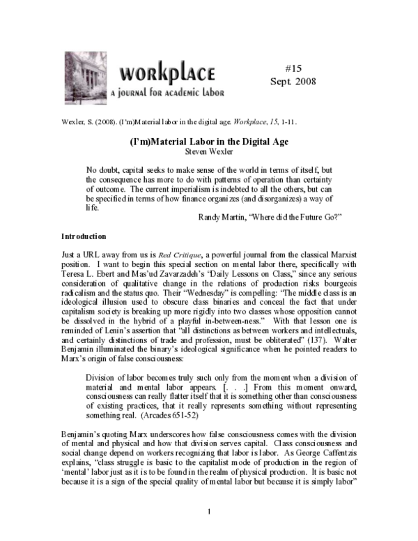 (PDF) (I'm)Material Labor in the Digital Age