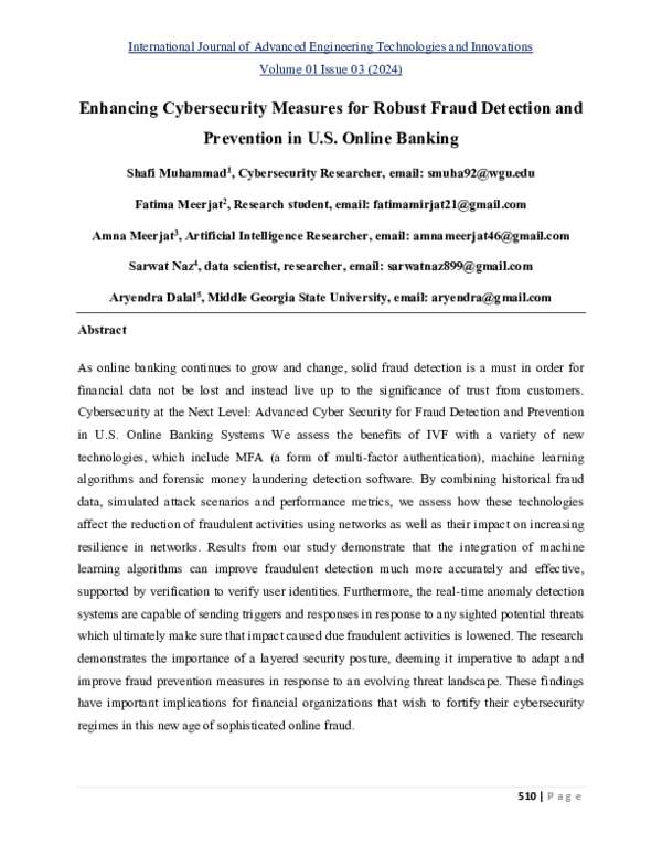 Pdf Enhancing Cybersecurity Measures For Robust Fraud Detection