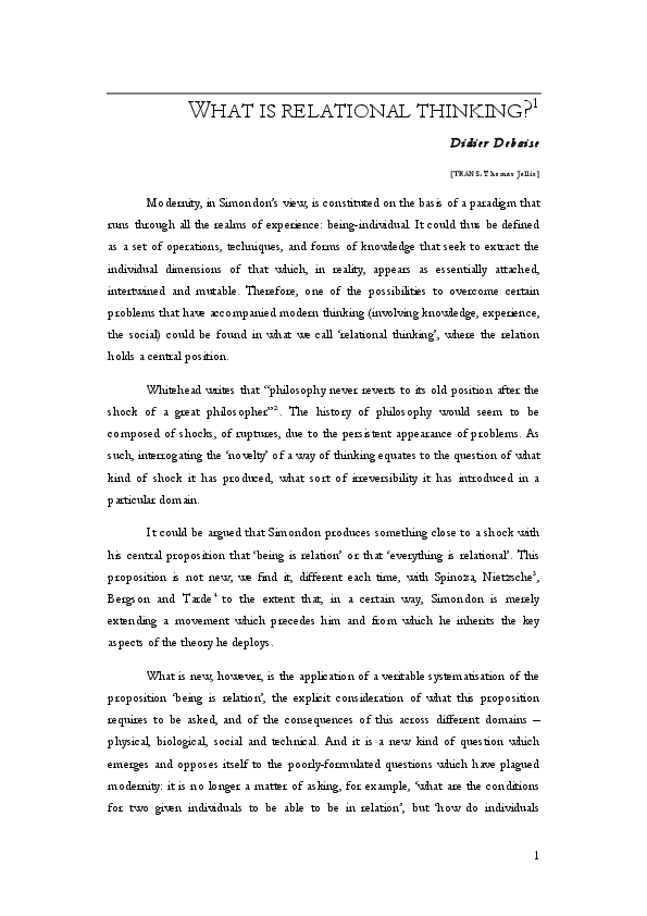 (PDF) What is relational thinking?