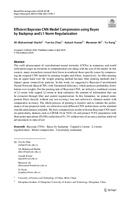 (PDF) Efficient Bayesian CNN Model Compression using Bayes by Backprop and L1-Norm Regularization