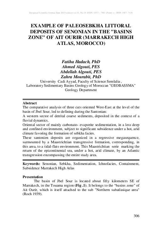(PDF) Example of Paleosebkha Littoral Deposits of Senonian in the ...