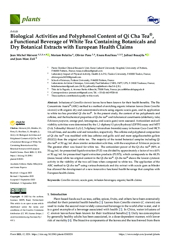 (PDF) Biological Activities and Polyphenol Content of Qi Cha Tea®, a ...