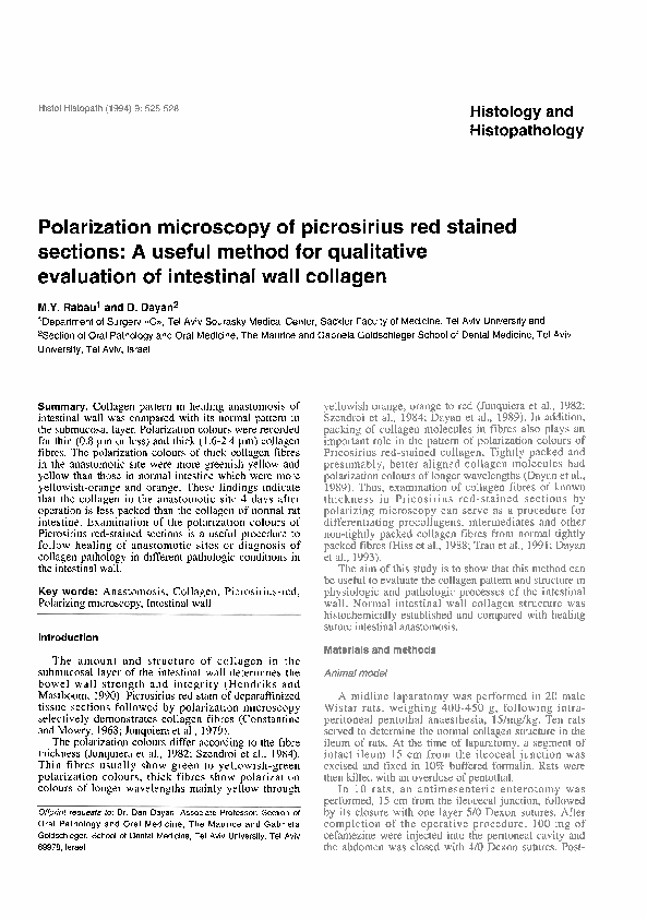 (PDF) Polarization microscopy of picrosirius red stained sections: a useful method for ...