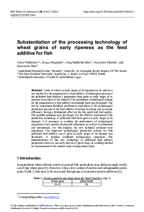 (PDF) Substantiation of the processing technology of wheat grains of ...