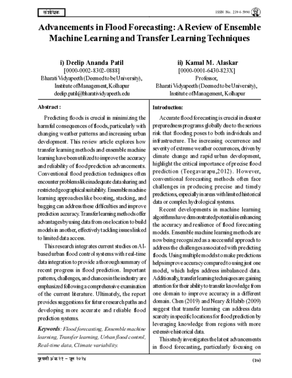 (PDF) Advancements in Flood Forecasting