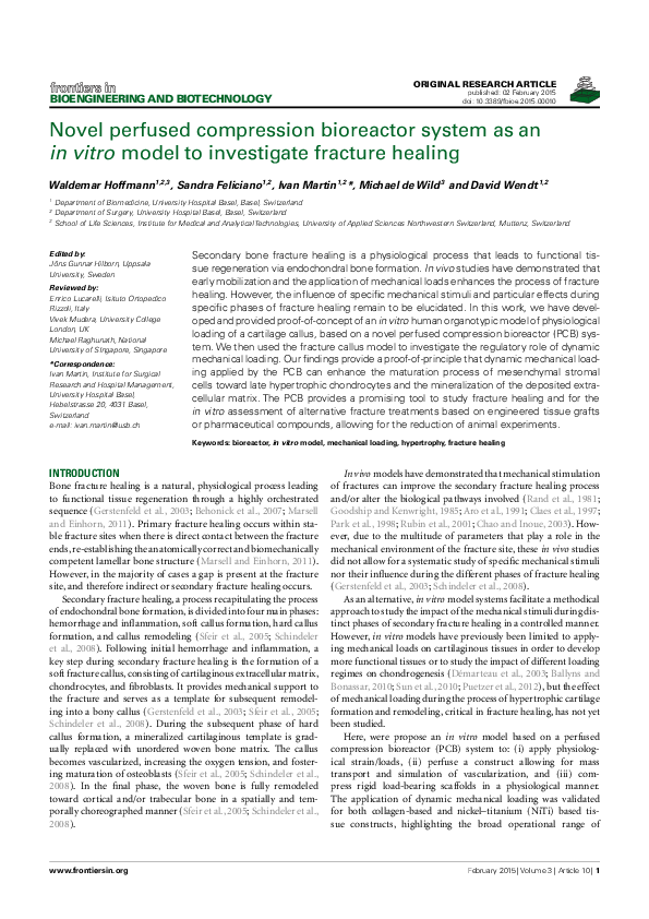 (PDF) Novel Perfused Compression Bioreactor System as an in vitro Model ...