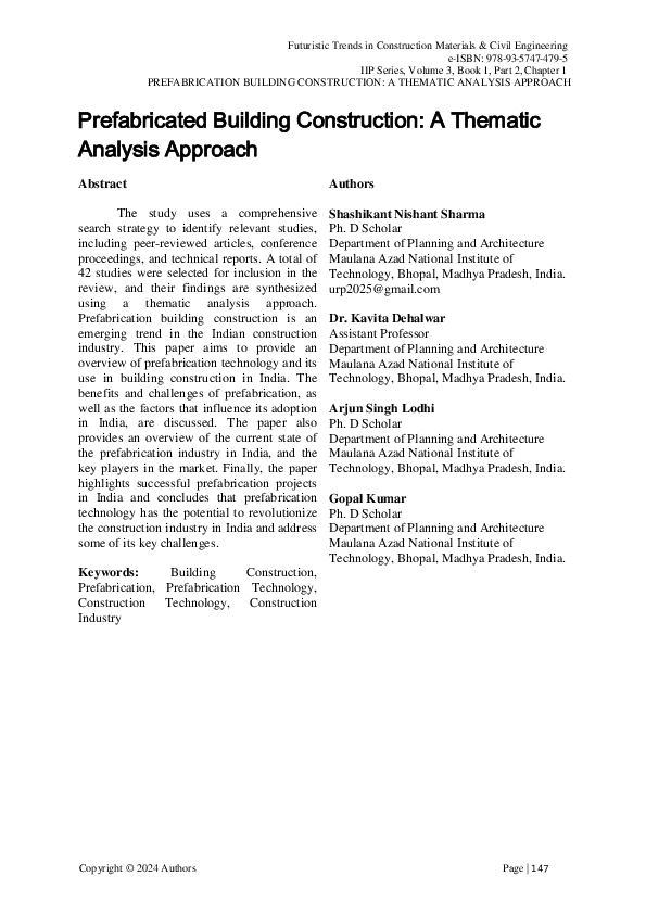 (PDF) Prefabricated Building Construction: A Thematic Analysis Approach