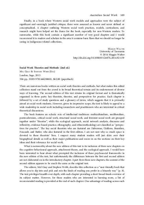 (PDF) Social Work Theories and Methods (2nd ed.)