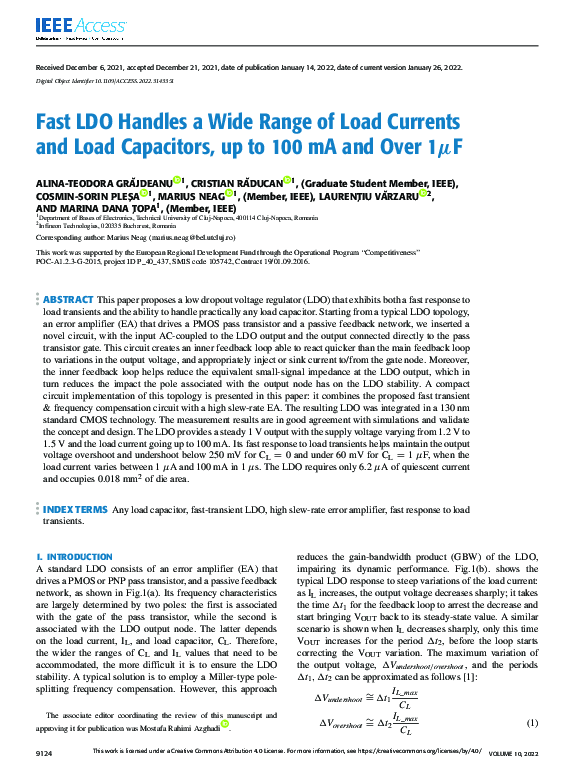 (PDF) Fast LDO Handles a Wide Range of Load Currents and Load Capacitors, up to 100 mA and Over ...