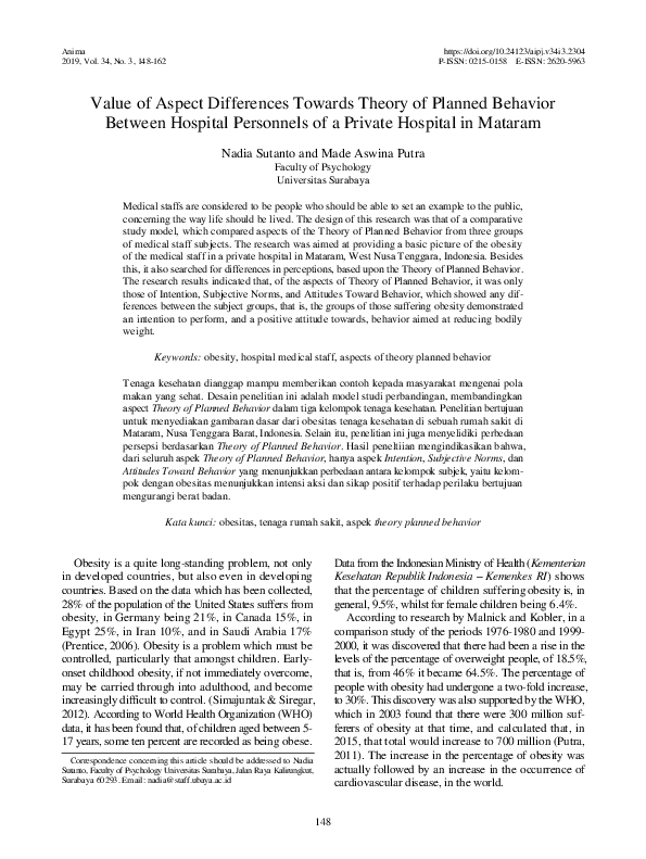 (PDF) Value of Aspect Differences Towards Theory of Planned Behavior ...