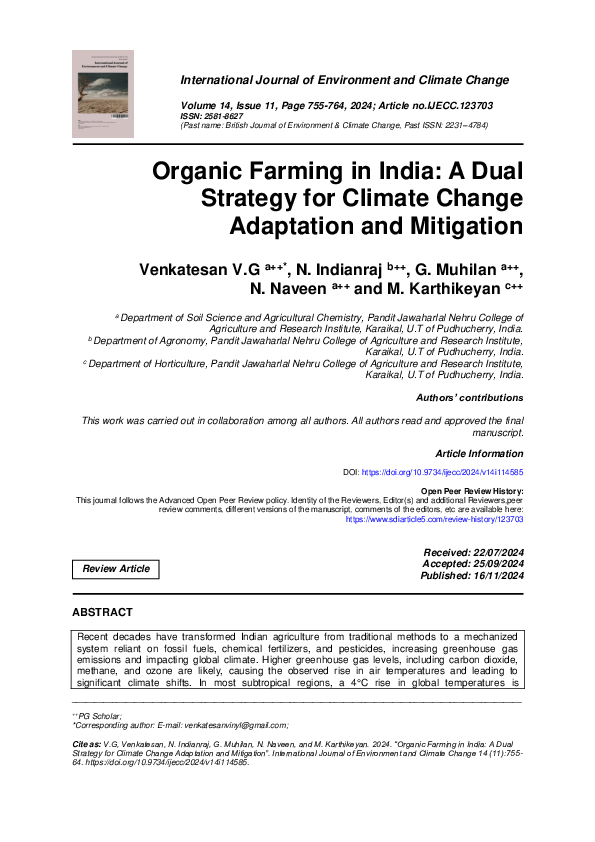 (PDF) Organic Farming in India A Dual Strategy for Climate Change ...