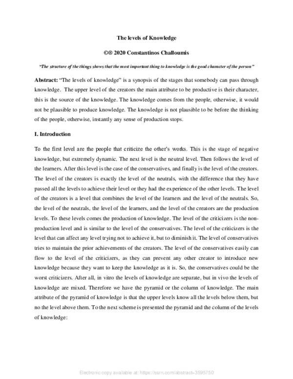 (PDF) The Levels of Knowledge