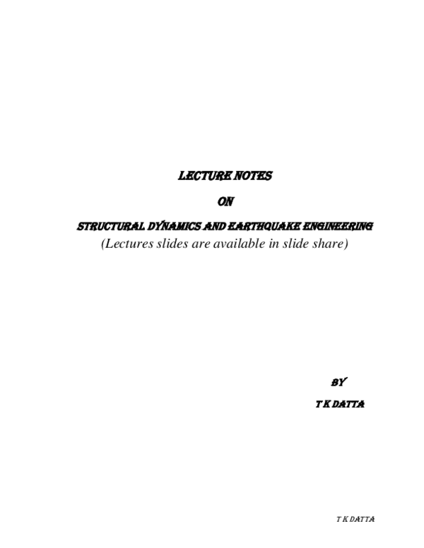 (PDF) Structural Dynamics and Earthquake Engineering