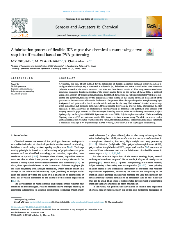 (PDF) A fabrication process of flexible IDE capacitive chemical sensors ...