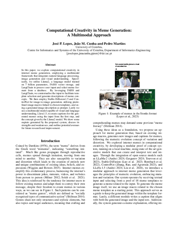 (PDF) Computational Creativity in Meme Generation: A Multimodal Approach