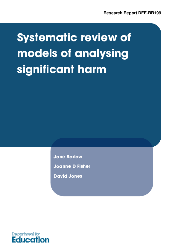 (PDF) Systematic review of models of analysing significant harm