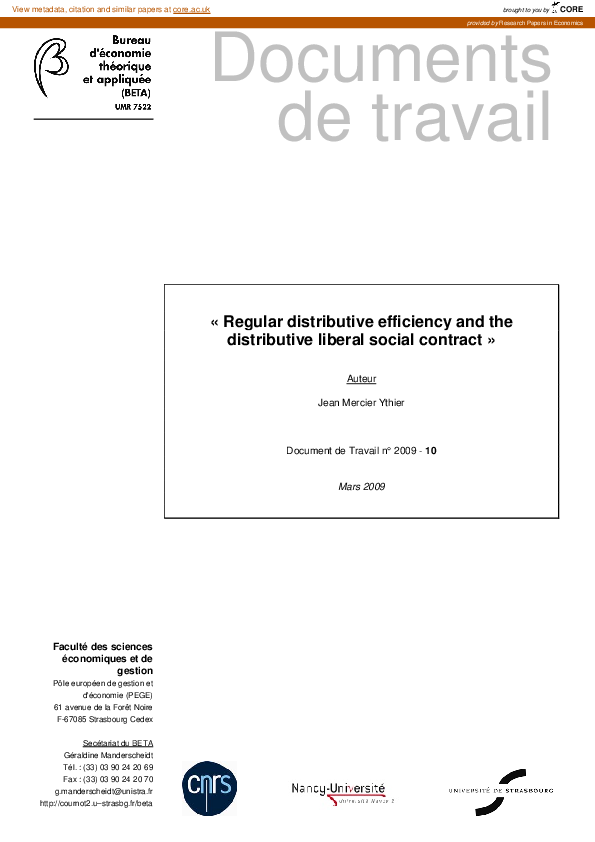 (PDF) Regular distributive efficiency and the distributive liberal ...
