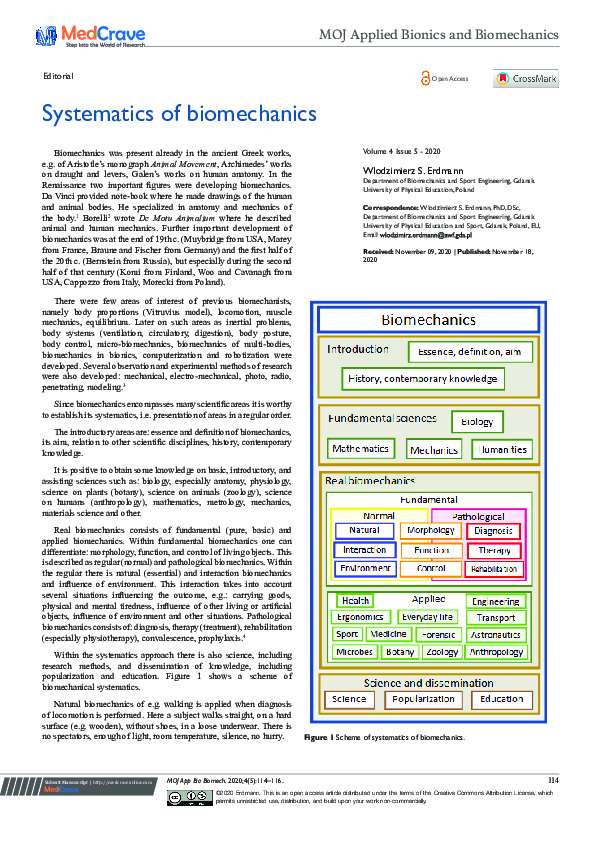 (PDF) Systematics of biomechanics