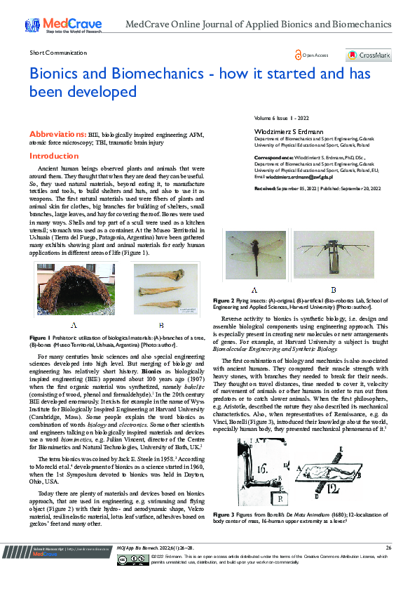 (PDF) Bionics and Biomechanics - how it started and has been developed