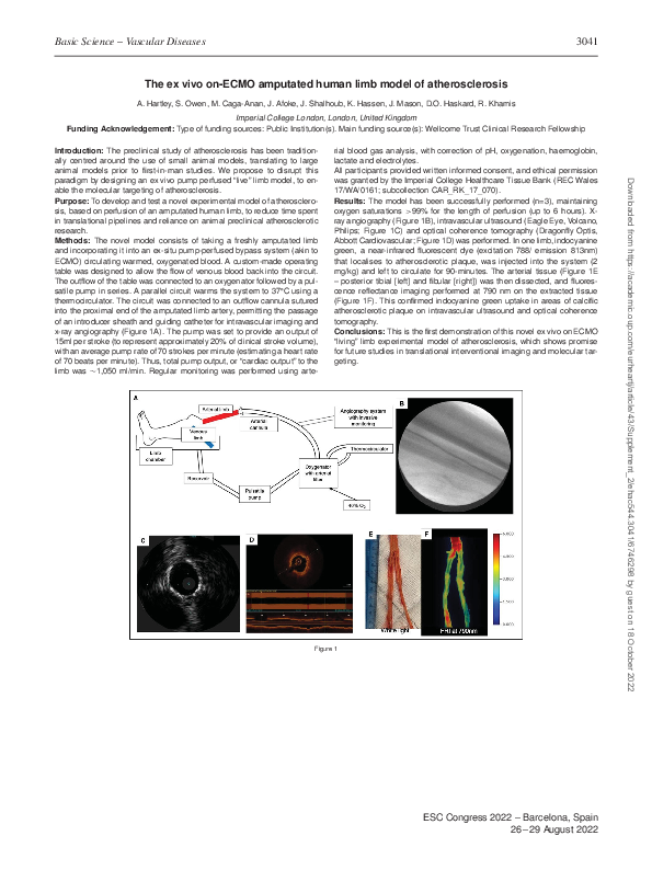 (PDF) The ex vivo on-ECMO amputated human limb model of atherosclerosis ...