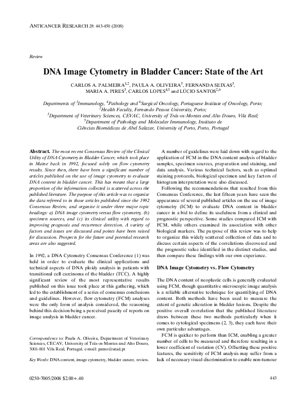 (PDF) DNA image cytometry in bladder cancer: state of the art | Carlos ...