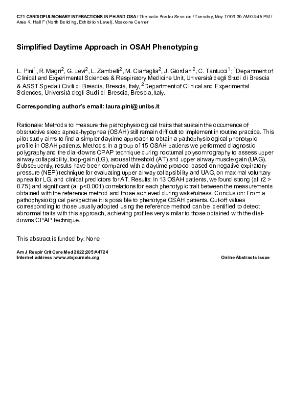(PDF) Simplified Daytime Approach in OSAH Phenotyping
