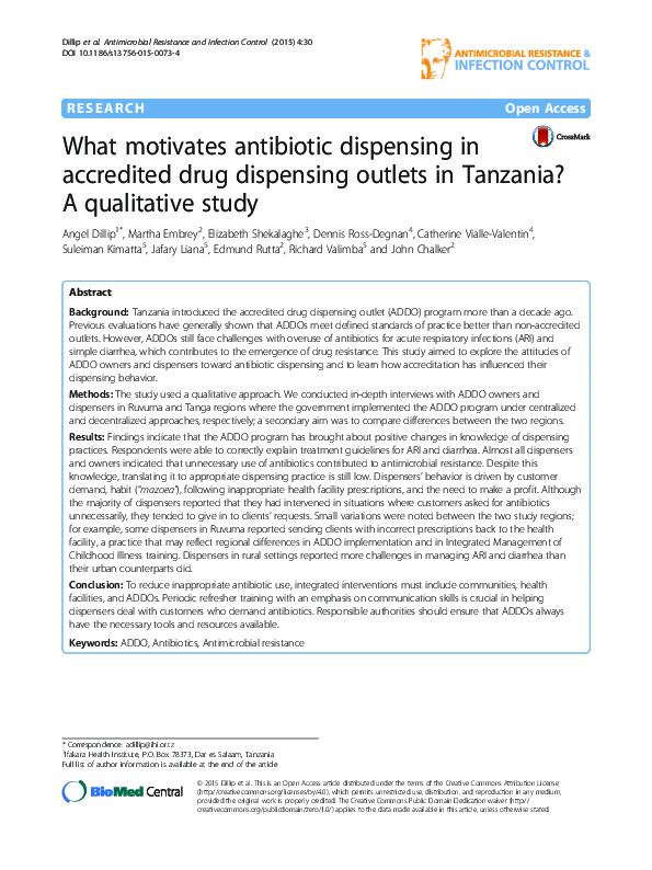 (PDF) What motivates antibiotic dispensing in accredited drug ...