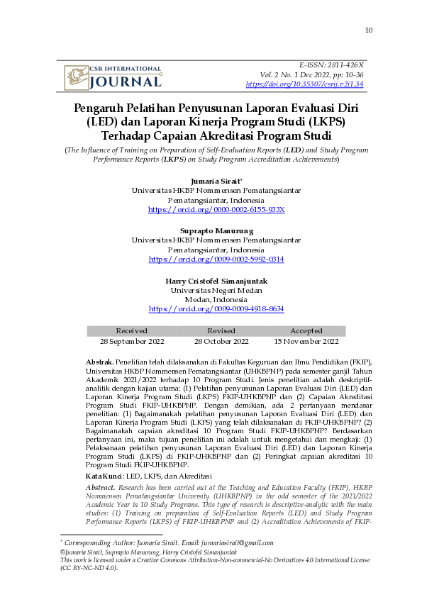 (PDF) Pengaruh Pelatihan Penyusunan Laporan Evaluasi Diri (LED) dan Laporan Kinerja Program ...