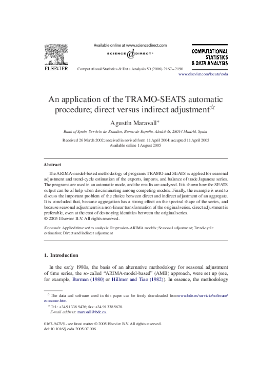 (PDF) Application of Tramo-Seats Automatic Procedure for Forecasting ...