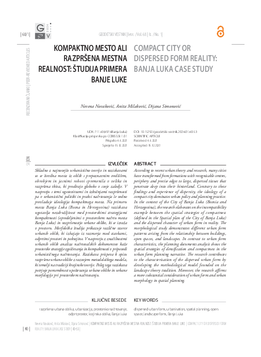 (PDF) Compact city or dispersed form reality: Banja Luka case study