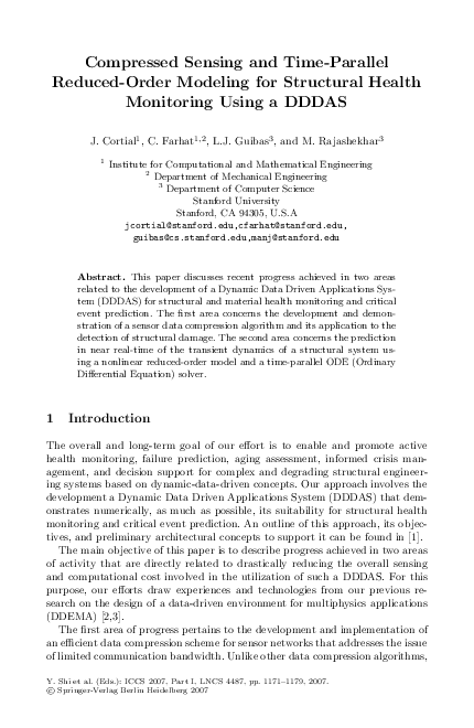 (PDF) Compressed Sensing and Time-Parallel Reduced-Order Modeling for Structural Health ...