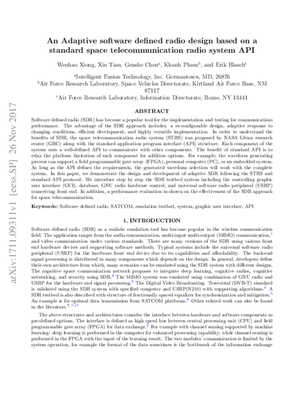 (PDF) An adaptive software defined radio design based on a standard ...
