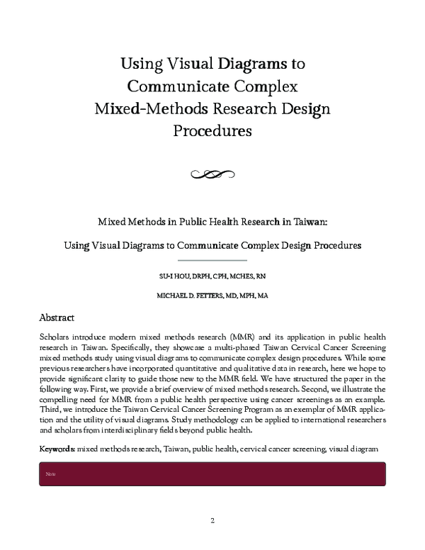 (PDF) Using Visual Diagrams to Communicate Complex Mixed-Methods ...