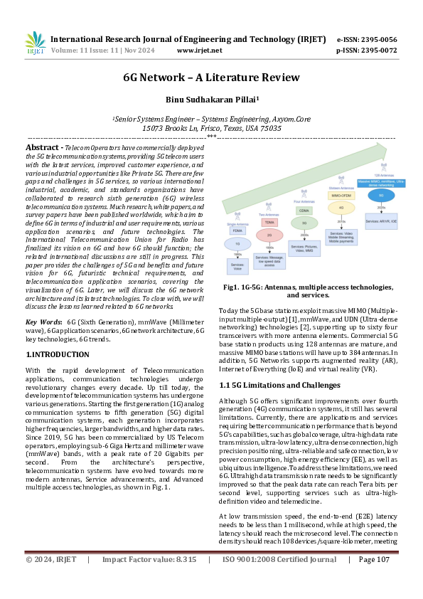 (PDF) 6G Network – A Literature Review