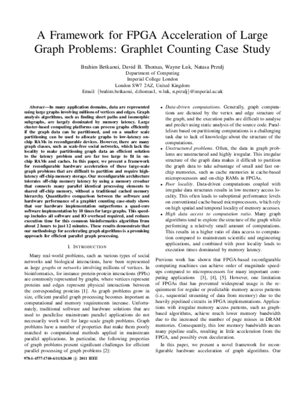 (PDF) A framework for FPGA acceleration of large graph problems ...