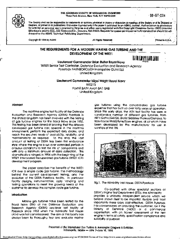 (PDF) The Requirements for a Modern Marine Gas Turbine and the ...