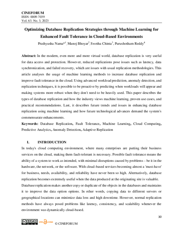 (PDF) Optimizing Database Replication Strategies through Machine ...